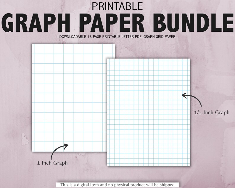 Graph Grid Printable Paper Insert Bundle Engineer Graph | Etsy