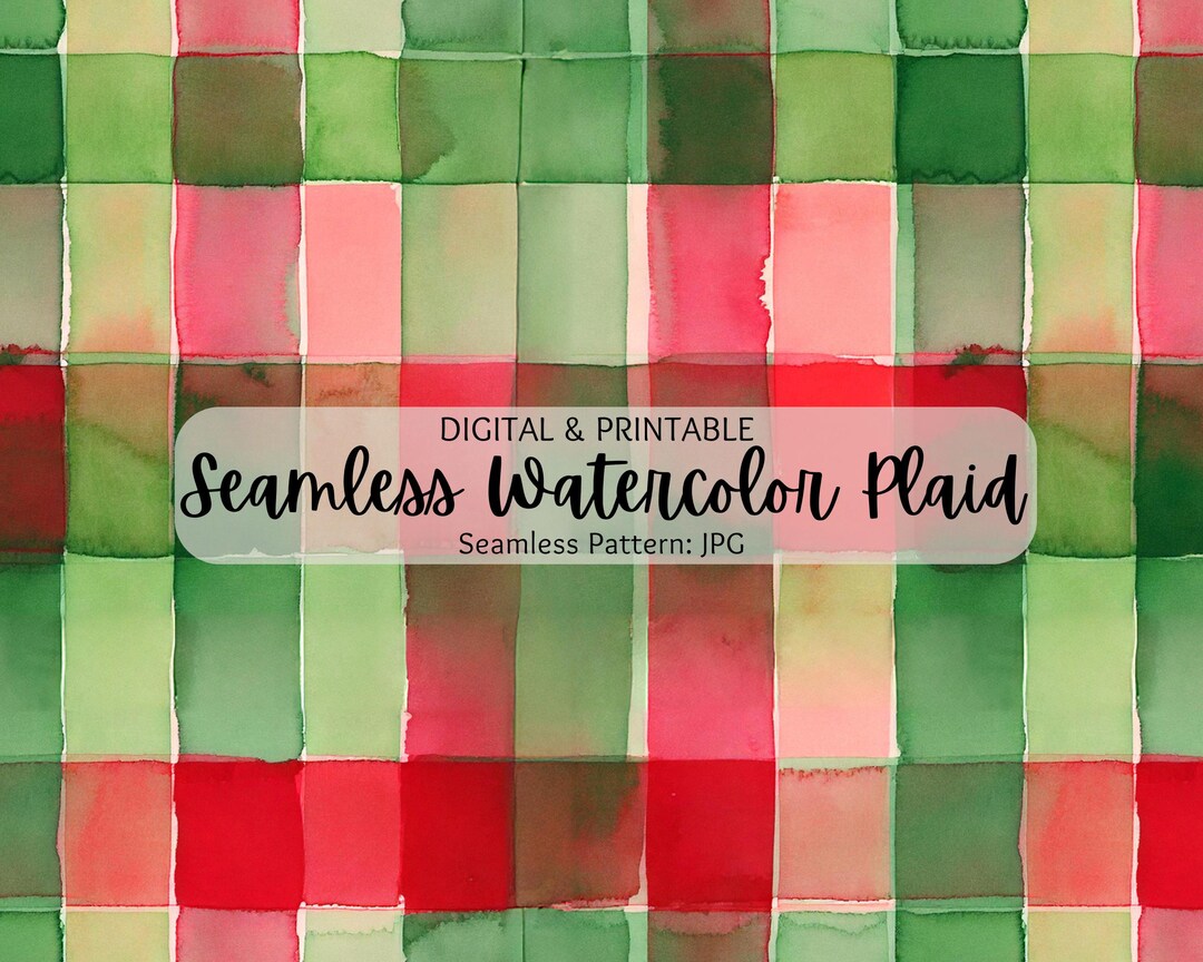 Watercolor Plaid Seamless Pattern | Christmas Plaid Pattern ...