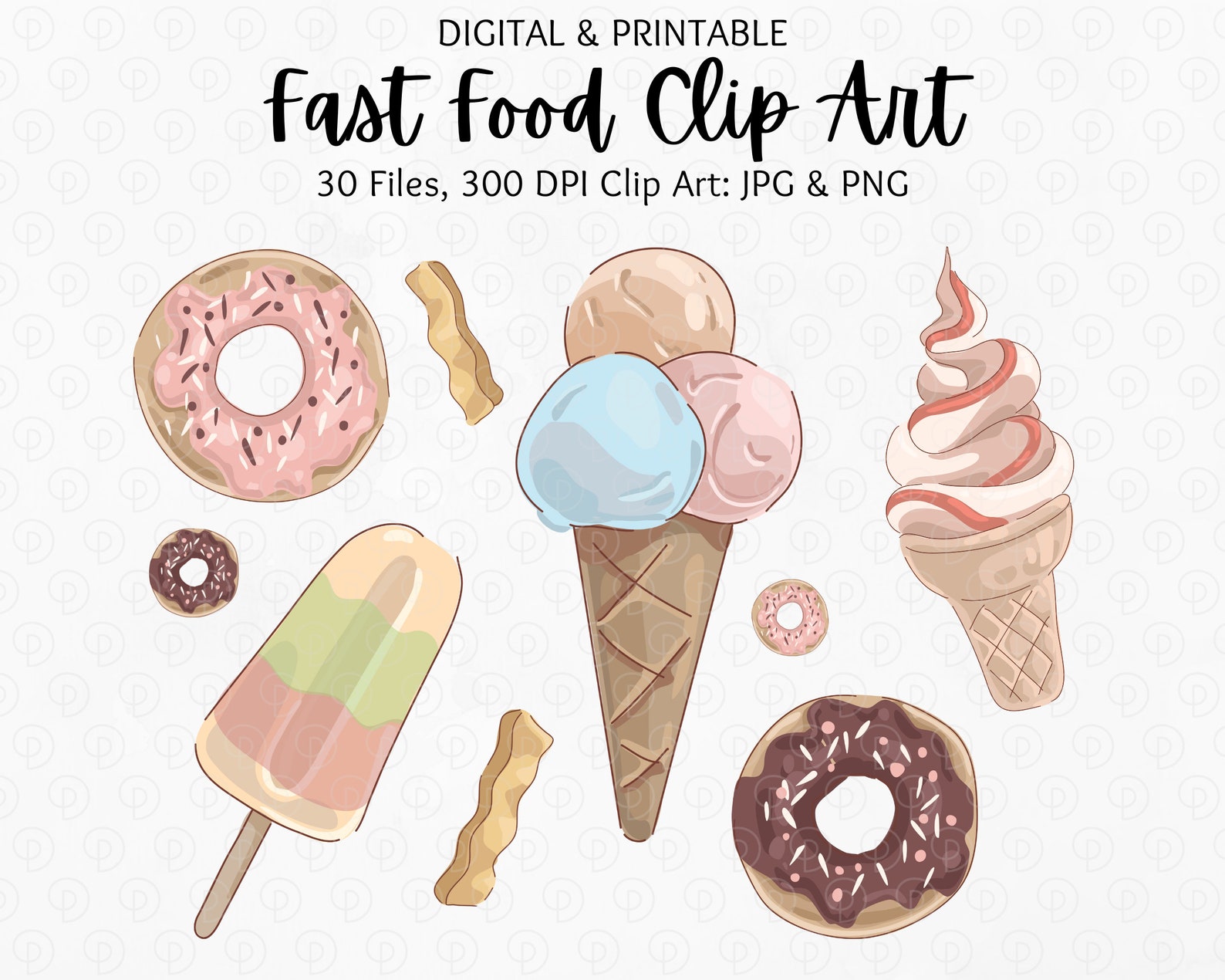 Fast Food Clipart | Junk Food Clipart Set | Street Food Clipart ...