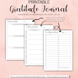 Gratitude Printable Journal Affirmation Journal Wellness - Etsy