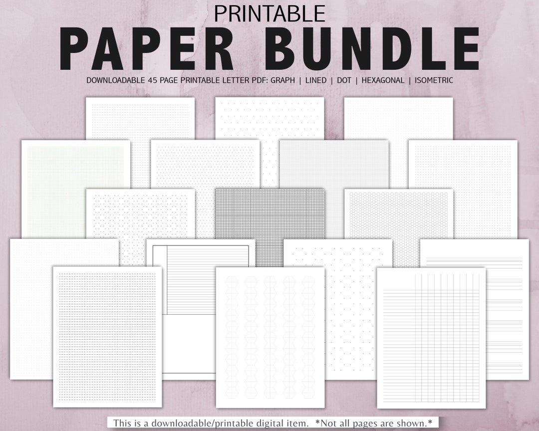 Dot Grid Lined Graph Handwriting Hexagon Isometric - Etsy