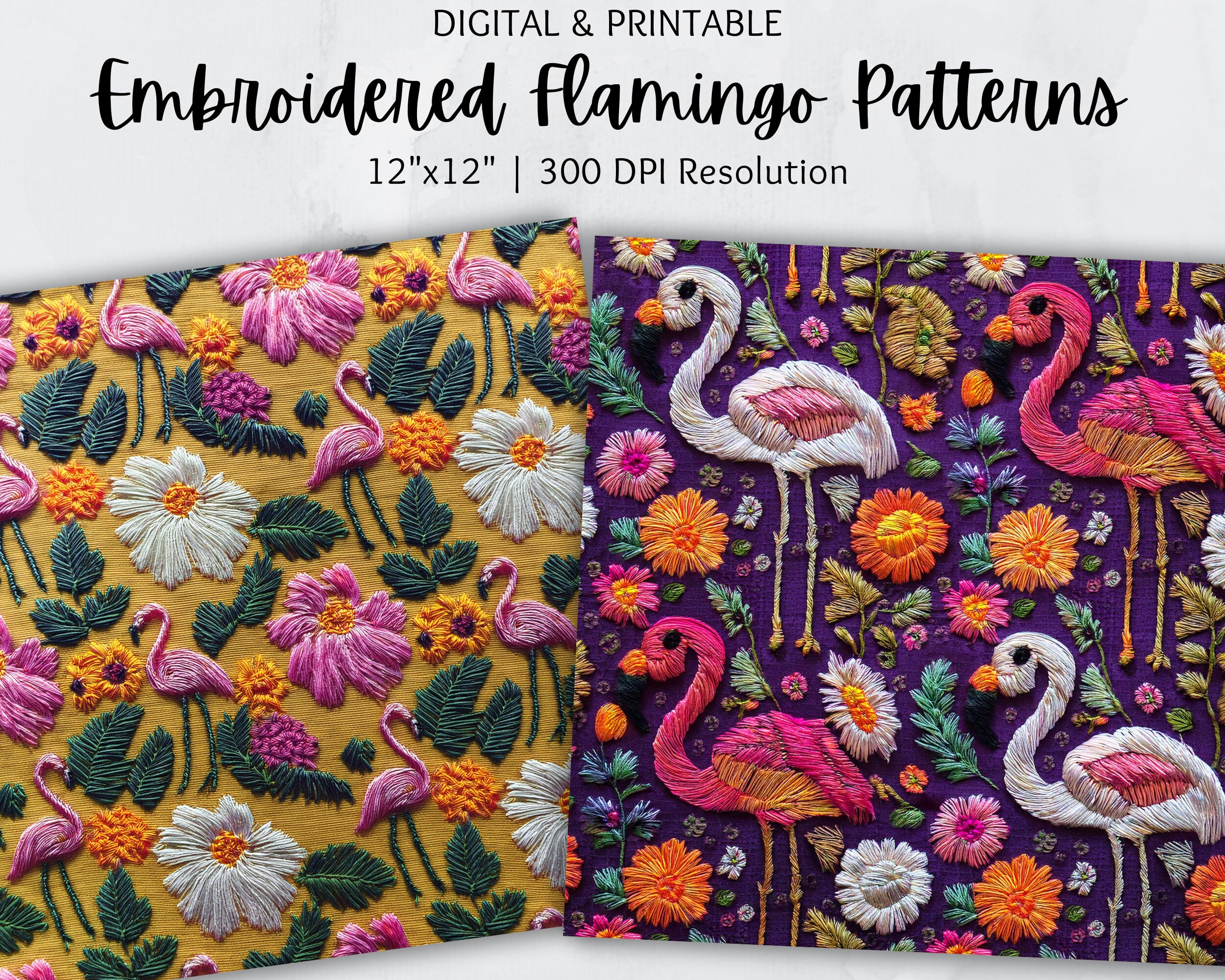 Flamingo Embroidery Images | Embroidery Flamingos | Embroidered ...