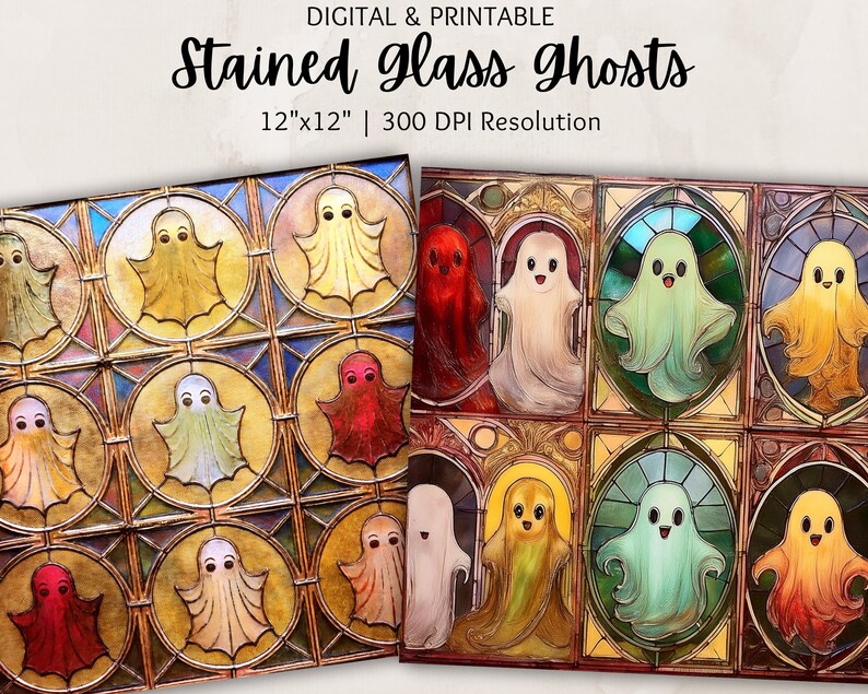 Ghost Stained Glass Images | Stained Glass Ghosts | Halloween Patterns ...