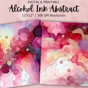 Alcohol Ink Abstract Watercolor | Digital Paper | Commercial Use ...
