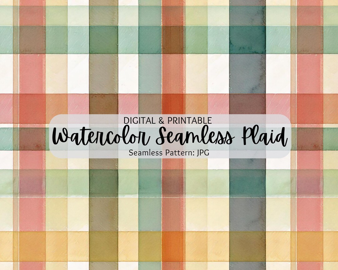 Watercolor Plaid Seamless Pattern | Plaid Pattern | Watercolor Pattern ...