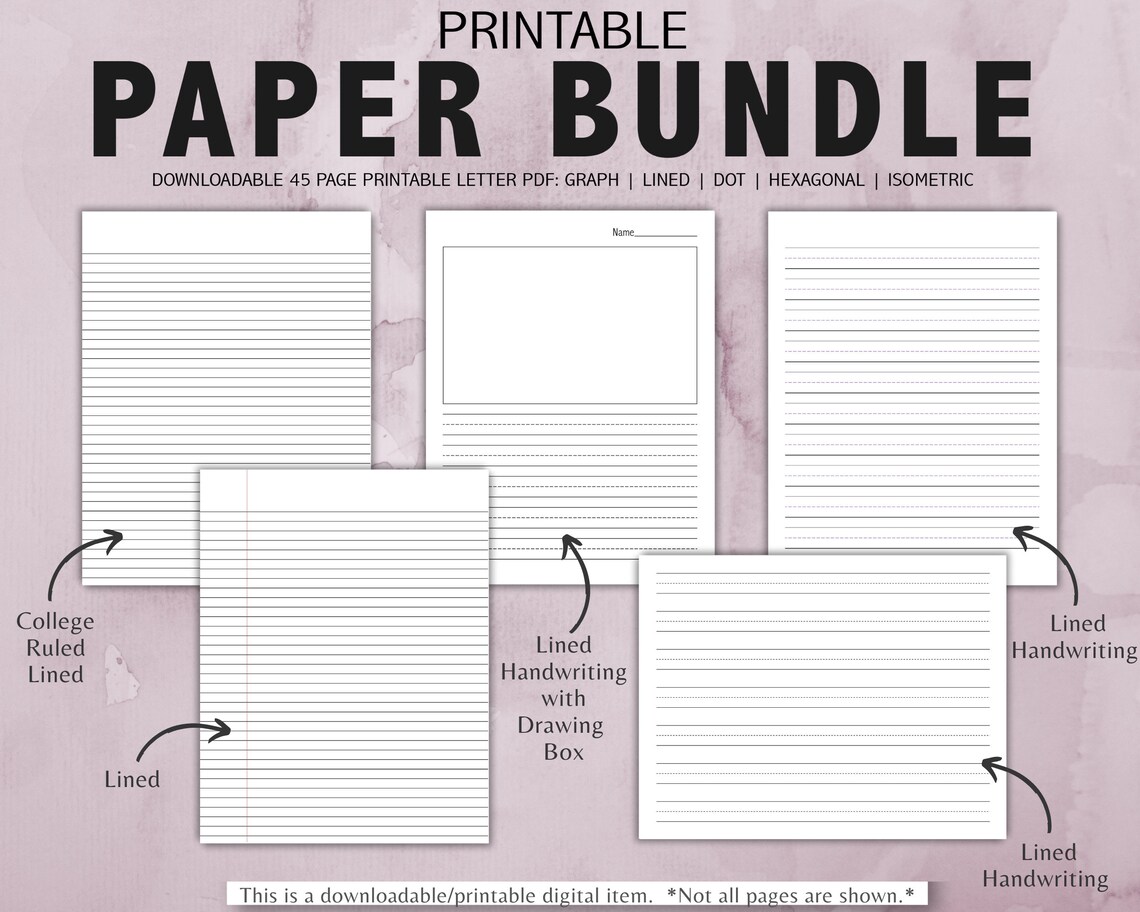 Dot Grid Lined Graph Handwriting Hexagon Isometric - Etsy