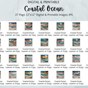 Coastal Junk Journal Layered Paper | Ocean Textured Paper | Digital ...