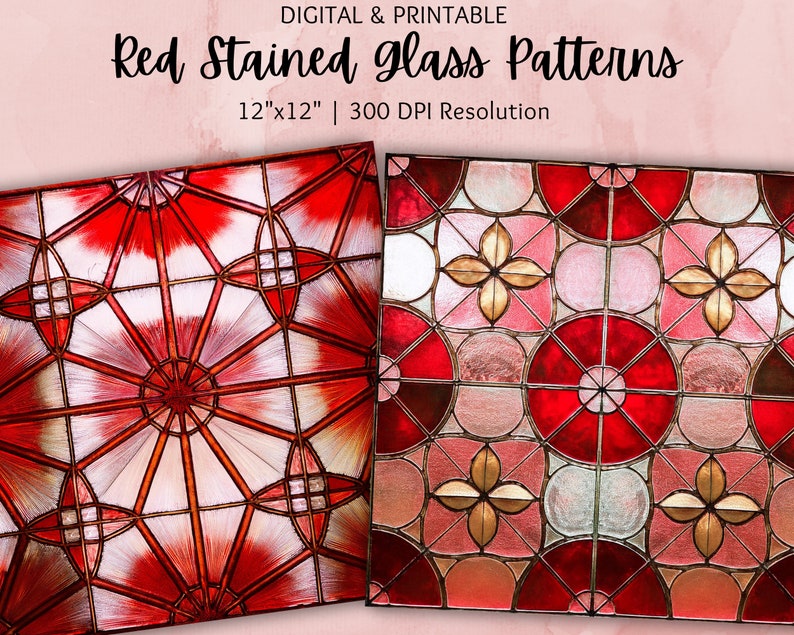 Stained Glass Images | Red Stained Glass Patterns | Seamless Patterns ...