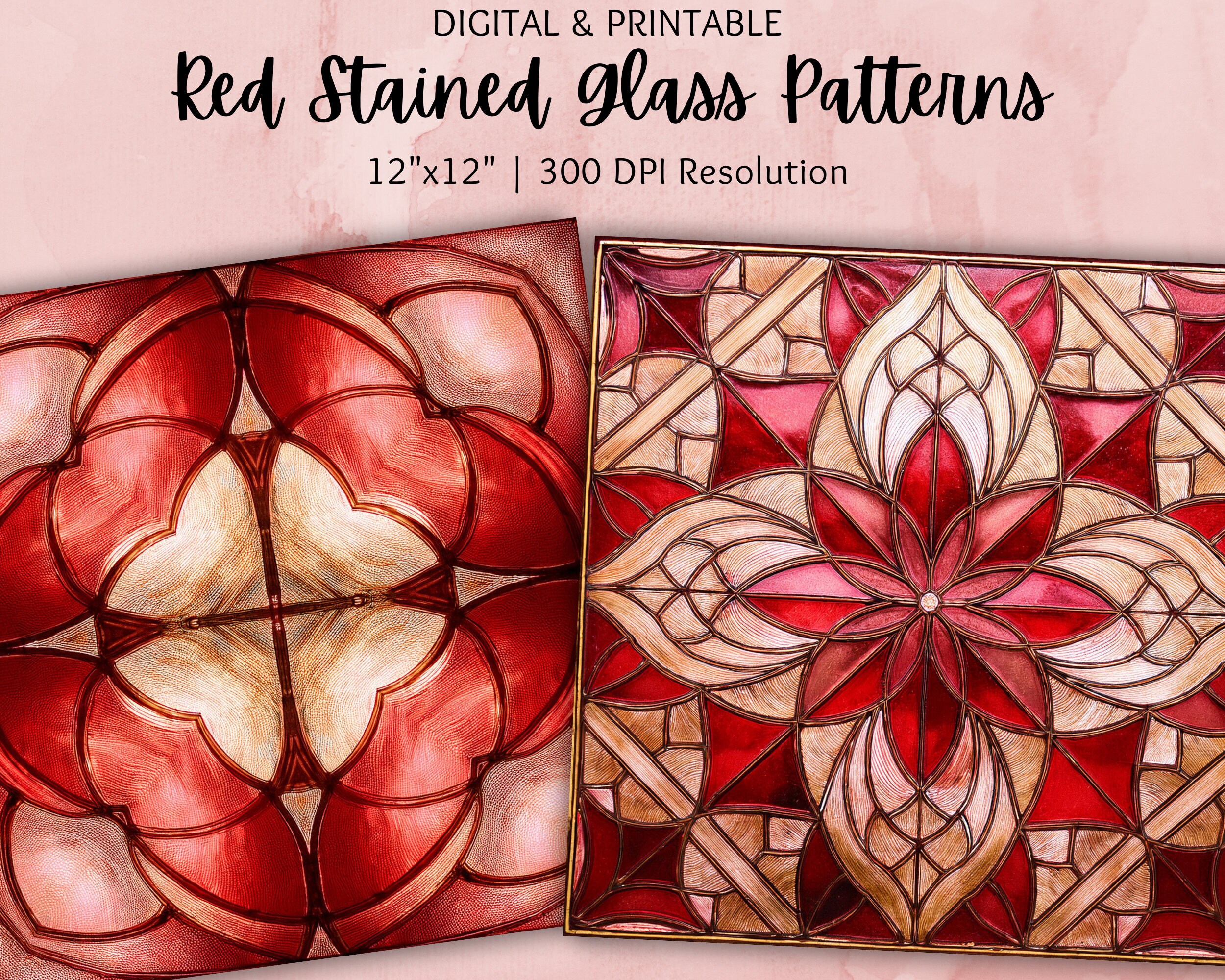 Stained Glass Images | Red Stained Glass Patterns | Seamless Patterns ...