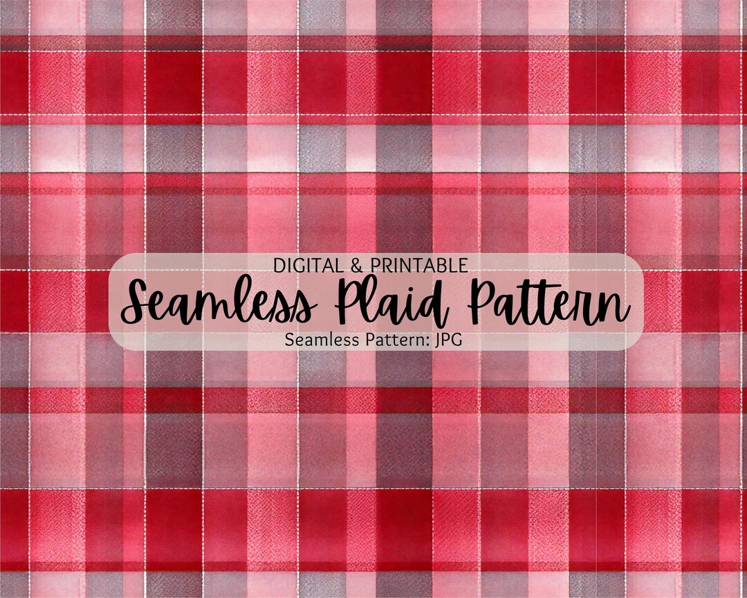 Red Plaid Seamless Pattern | Watercolor Plaid | Plaid Pattern | Check ...