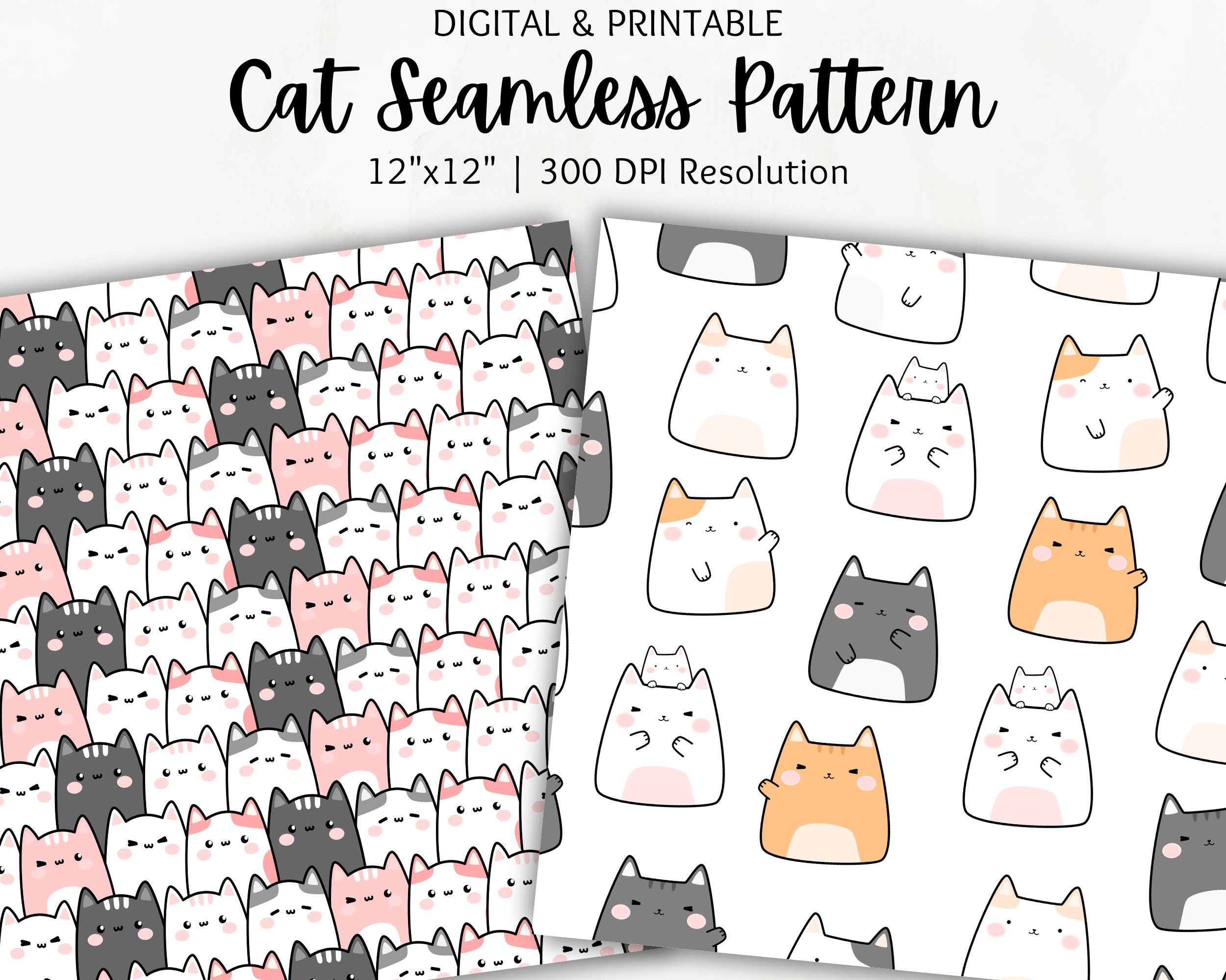 Cat Seamless Pattern | Digital Paper Pack | Wallpaper Cat | Cat ...