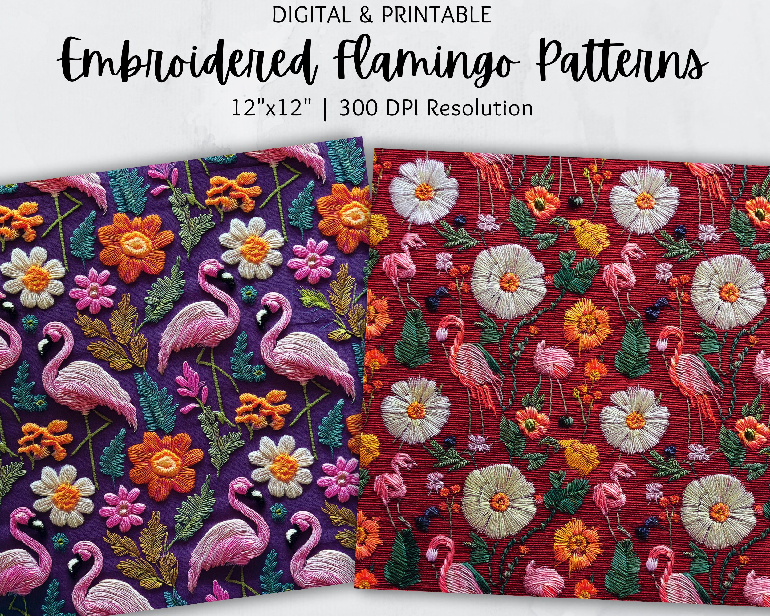Flamingo Embroidery Images | Embroidery Flamingos | Embroidered ...