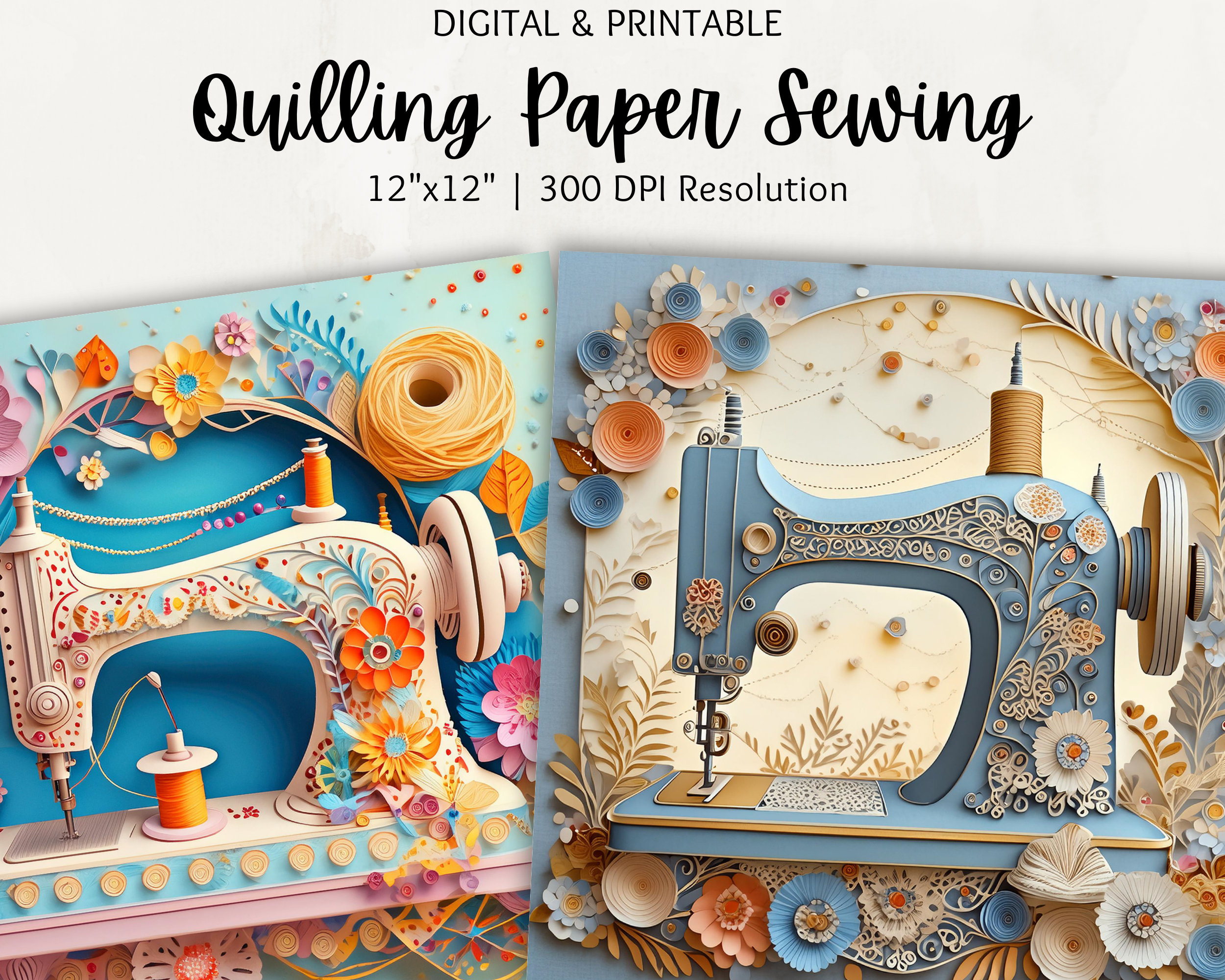 Quilling Paper Sewing Bundle PNG | Sewing Machines Scrapbook Paper ...