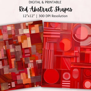 Red Abstract Shapes Seamless Pattern | Colorful Abstract Patterns ...