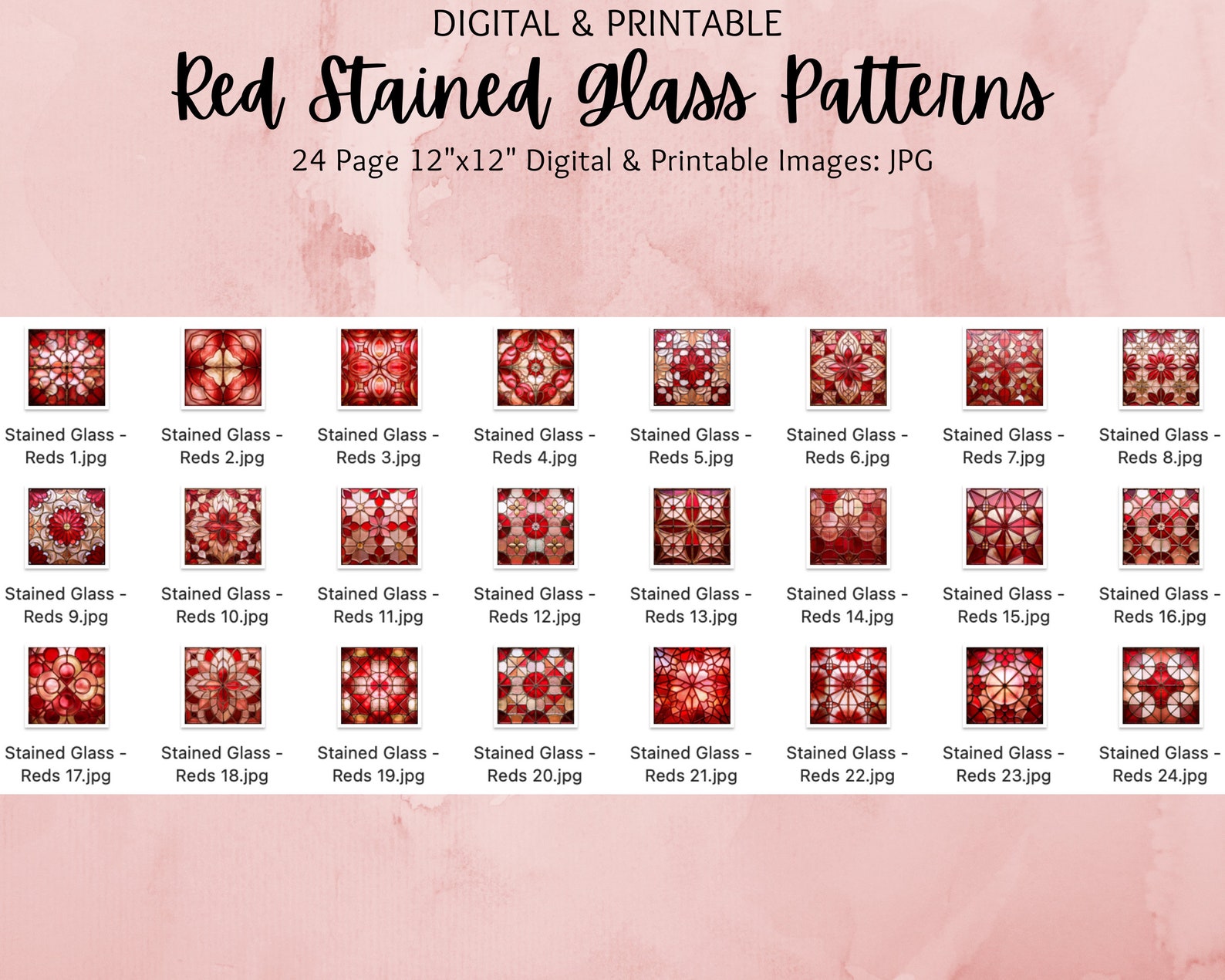 Stained Glass Images | Red Stained Glass Patterns | Seamless Patterns ...
