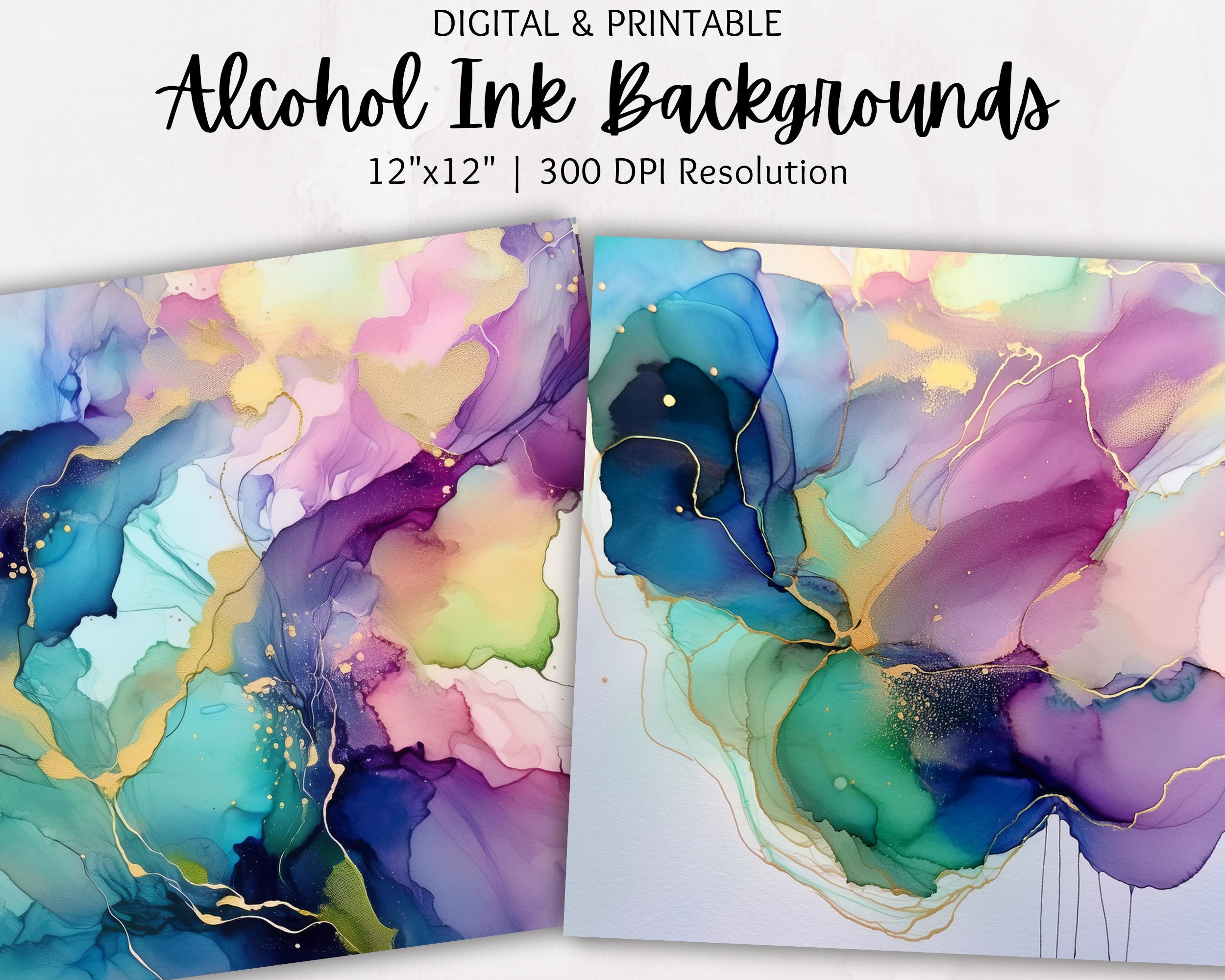 Alcohol Ink Watercolor Backgrounds| Digital Paper | Commercial Use ...