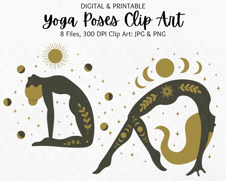 Yoga Clipart | Yoga Poses PNG | Floral Yoga Clipart Bundle ...