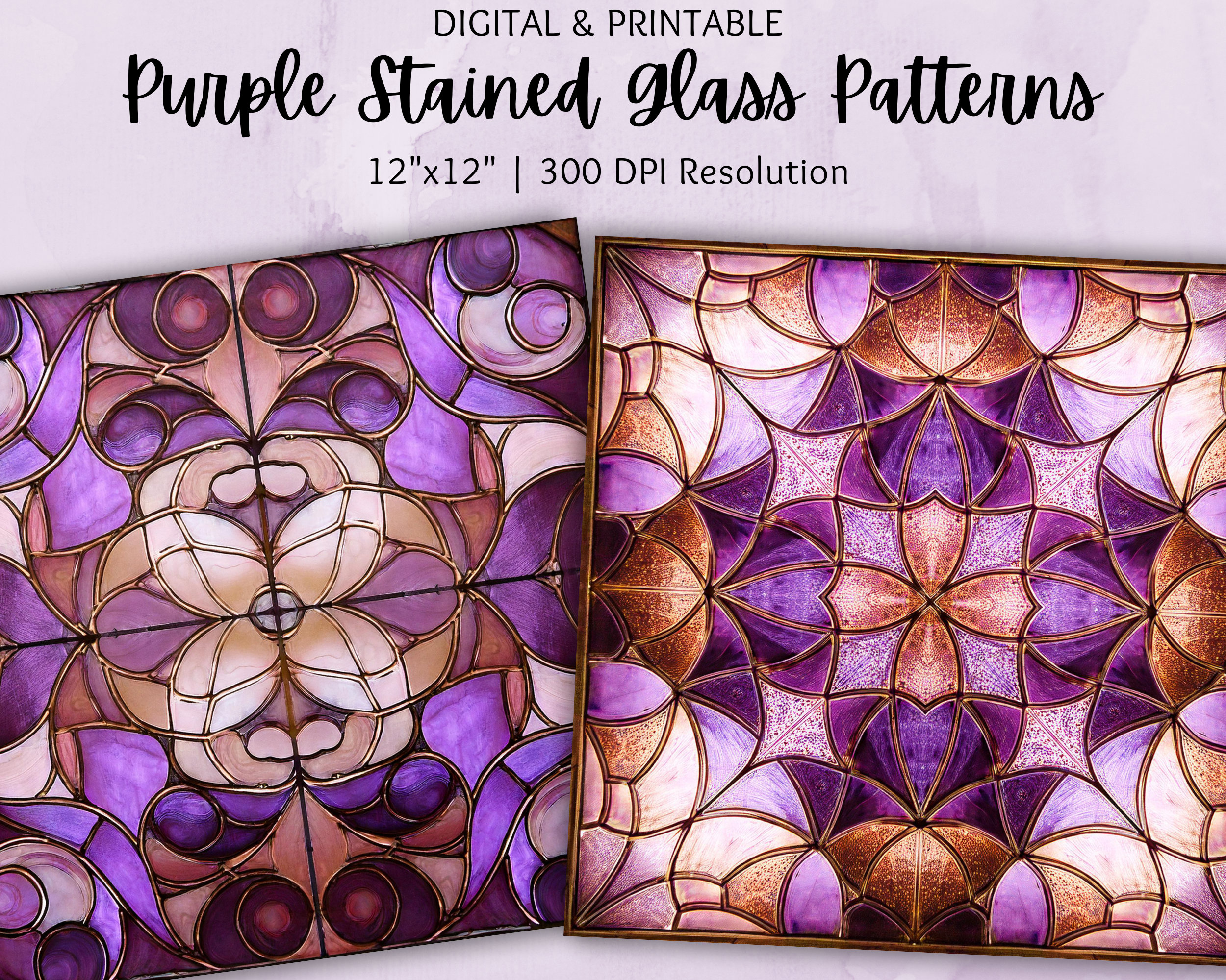 Stained Glass Images | Purple Stained Glass Patterns | Seamless ...