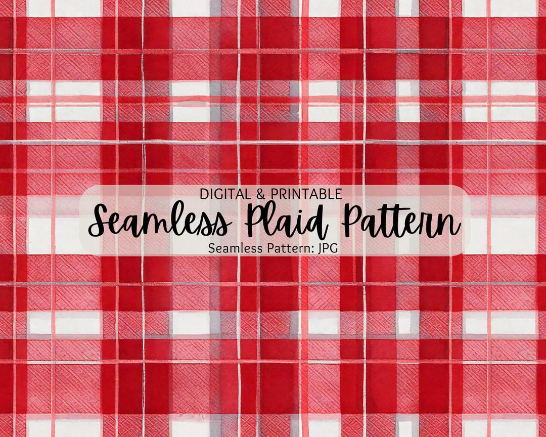 Red Plaid Seamless Pattern | Watercolor Plaid | Plaid Pattern | Check ...