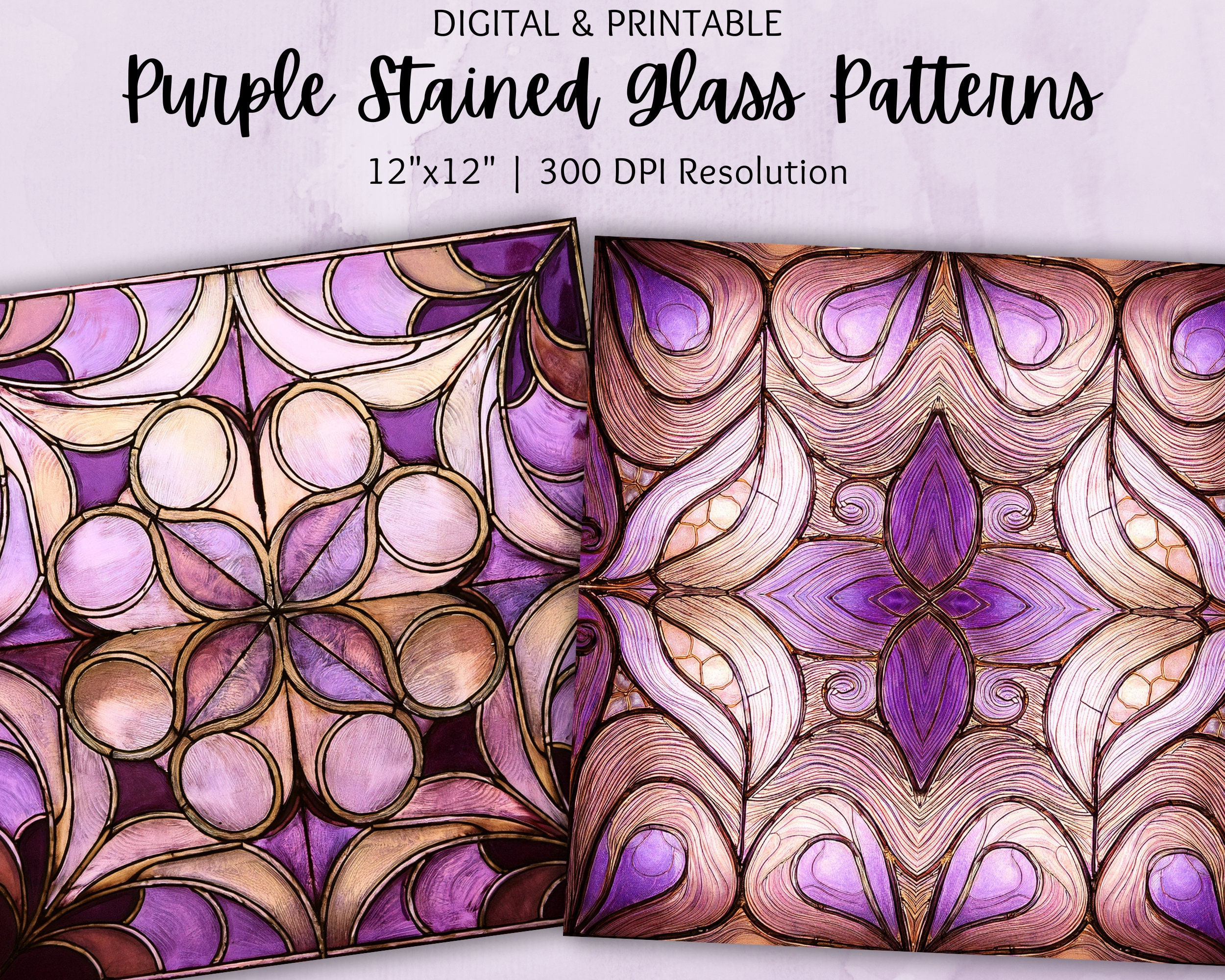 Stained Glass Images | Purple Stained Glass Patterns | Seamless ...