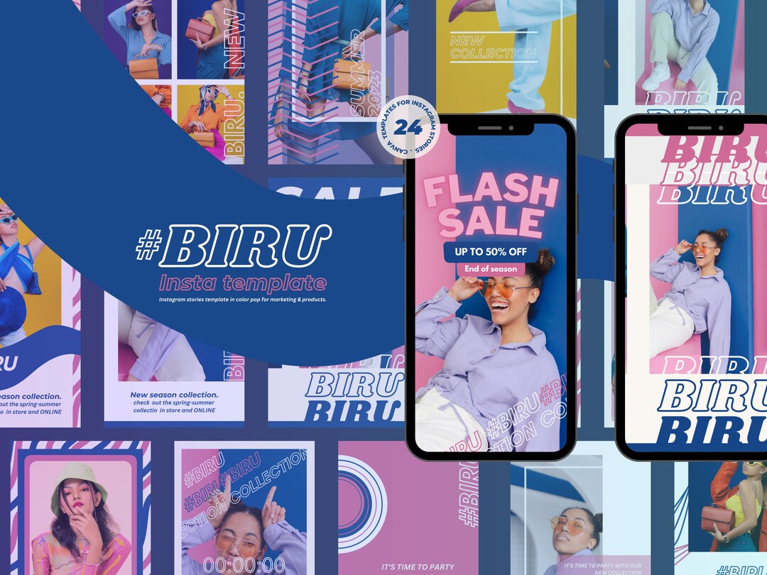 24 Color Pop Instagram Stories Templates for Marketing & Products ...