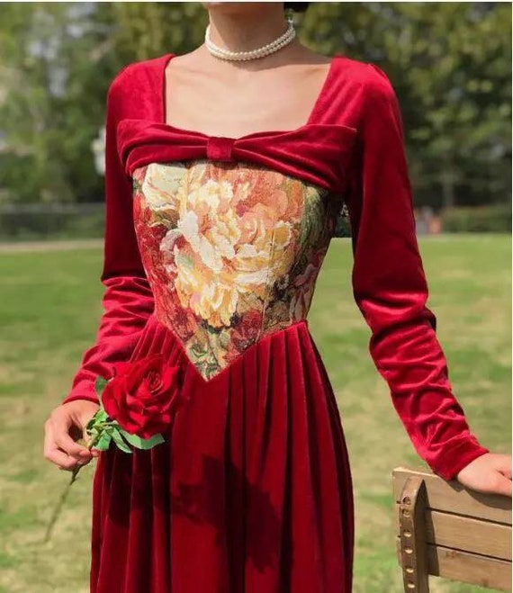 Vintage Celia Dress Vintage French Dress Tapestry Vintage | Etsy