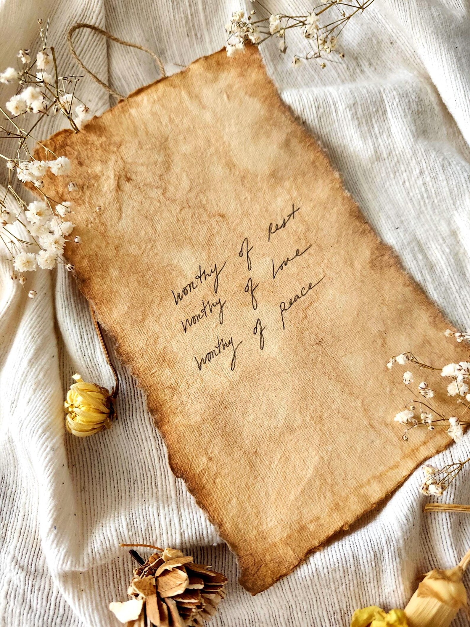 Worthy of Rest, Worthy of Love, Worthy of Peace. Handwritten ...