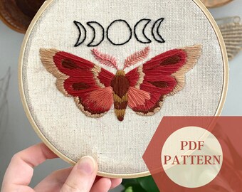 Moth Embroidery | Etsy