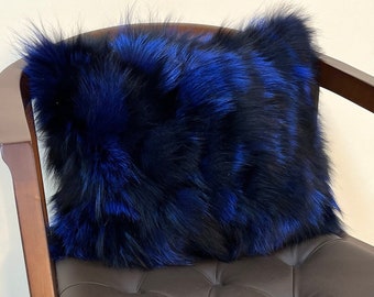 Fuzzy Blue Pillow - Etsy