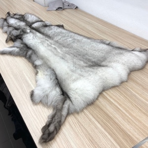 Genuine Blue Fox Fur Pelt DIY Crafts Fur Huge White Fox Fur Skin Blue ...