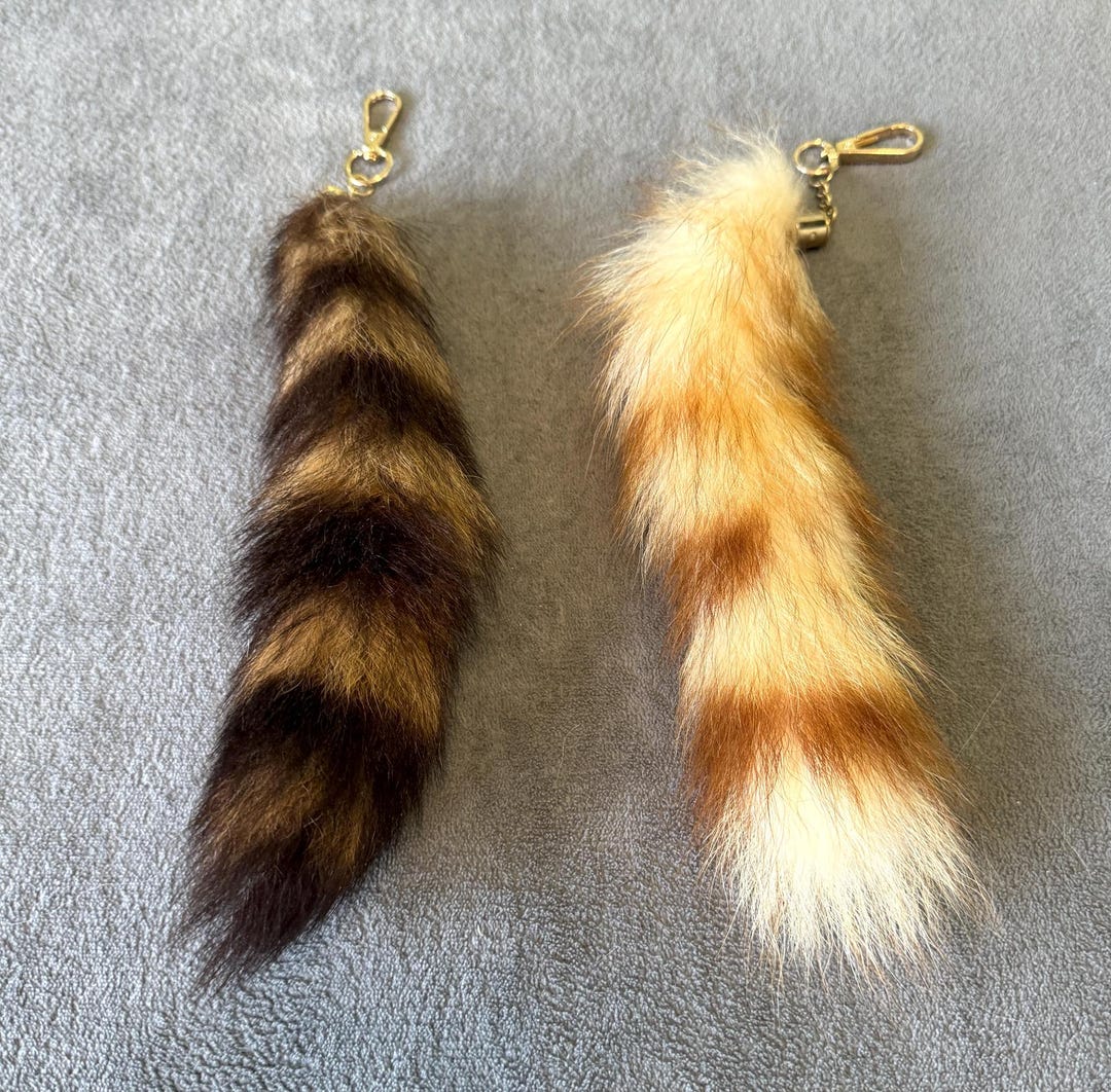 Fluffy Raccoon Tails, Natural Raccoon Tail, Golden Raccoon Tail, Fur ...