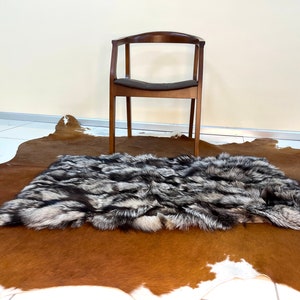 Silver Fox Hide Rugs , Silver Fox Fur Throw , Genuine Silver Fox , Real ...