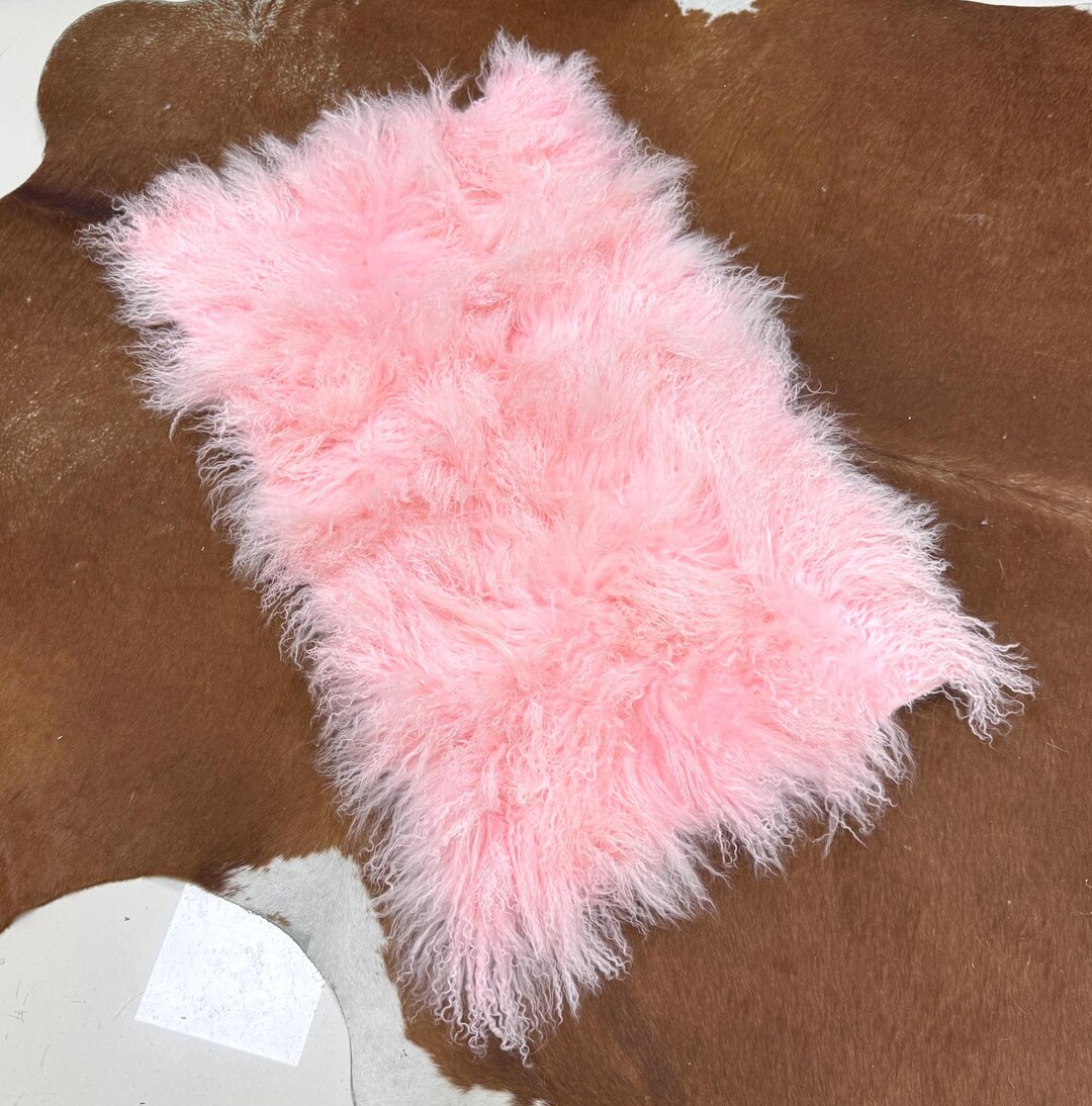 Candy Pink Mongolian Fur, Throw Shaggy Fur, Pink Color Fur, Tibetan ...