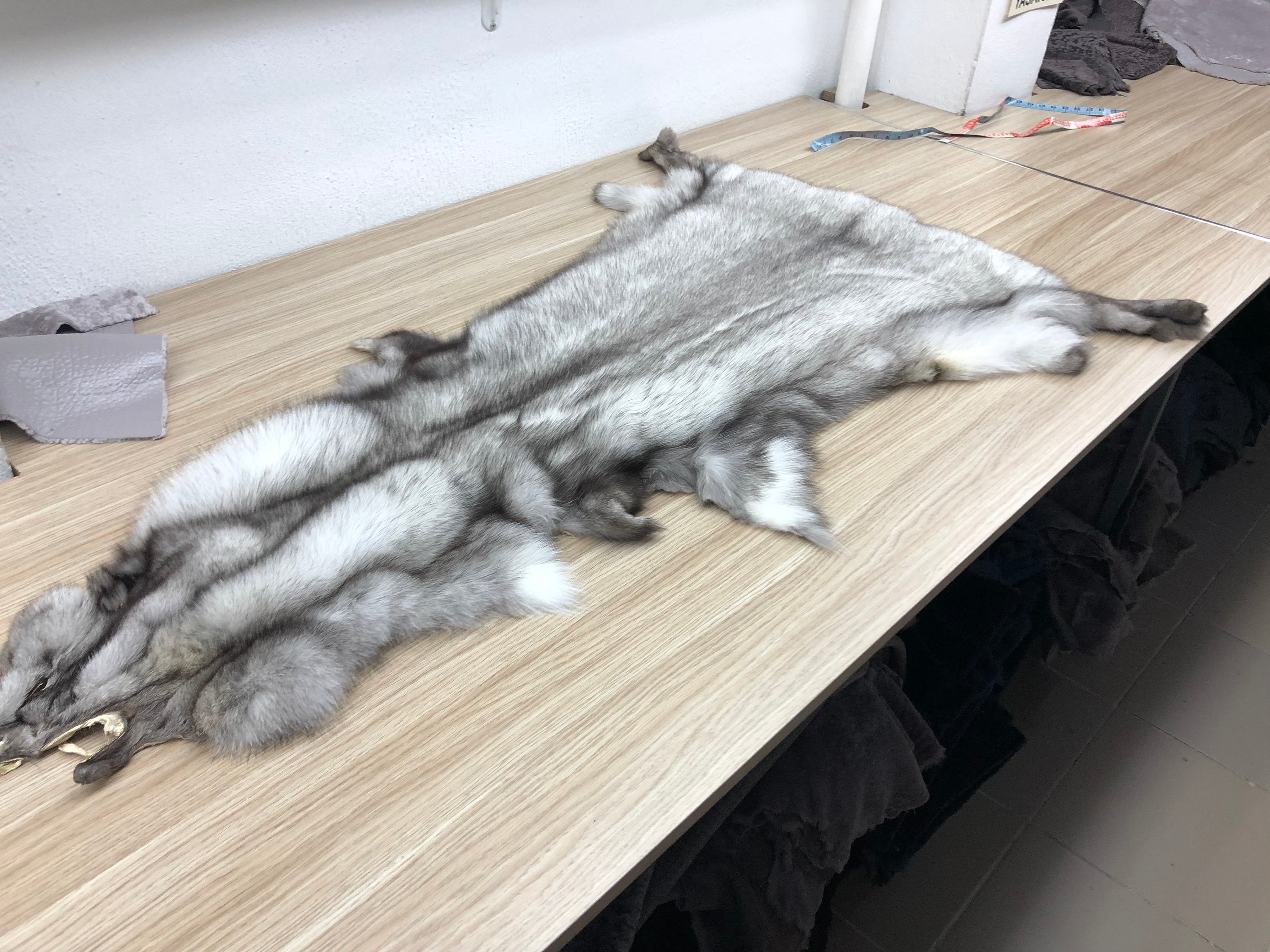 Genuine Blue Fox Fur Pelt DIY Crafts Fur Huge White Fox Fur Skin Blue ...