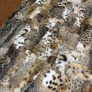 Real Lynx Pelt Fur Throw Rug , Lynx Craft Fur , Lynx Coat Fur , Lynx ...