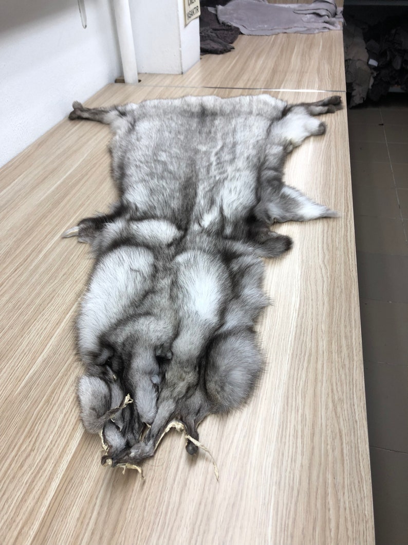 Genuine Blue Fox Fur Pelt DIY Crafts Fur Huge White Fox Fur Skin Blue ...