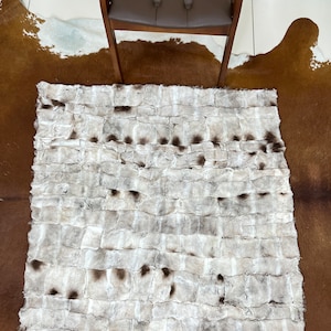 Real Rex Rabbit Fur Throw Blanket Rug, Sofa Throw Rug, Luxury Blanket ...