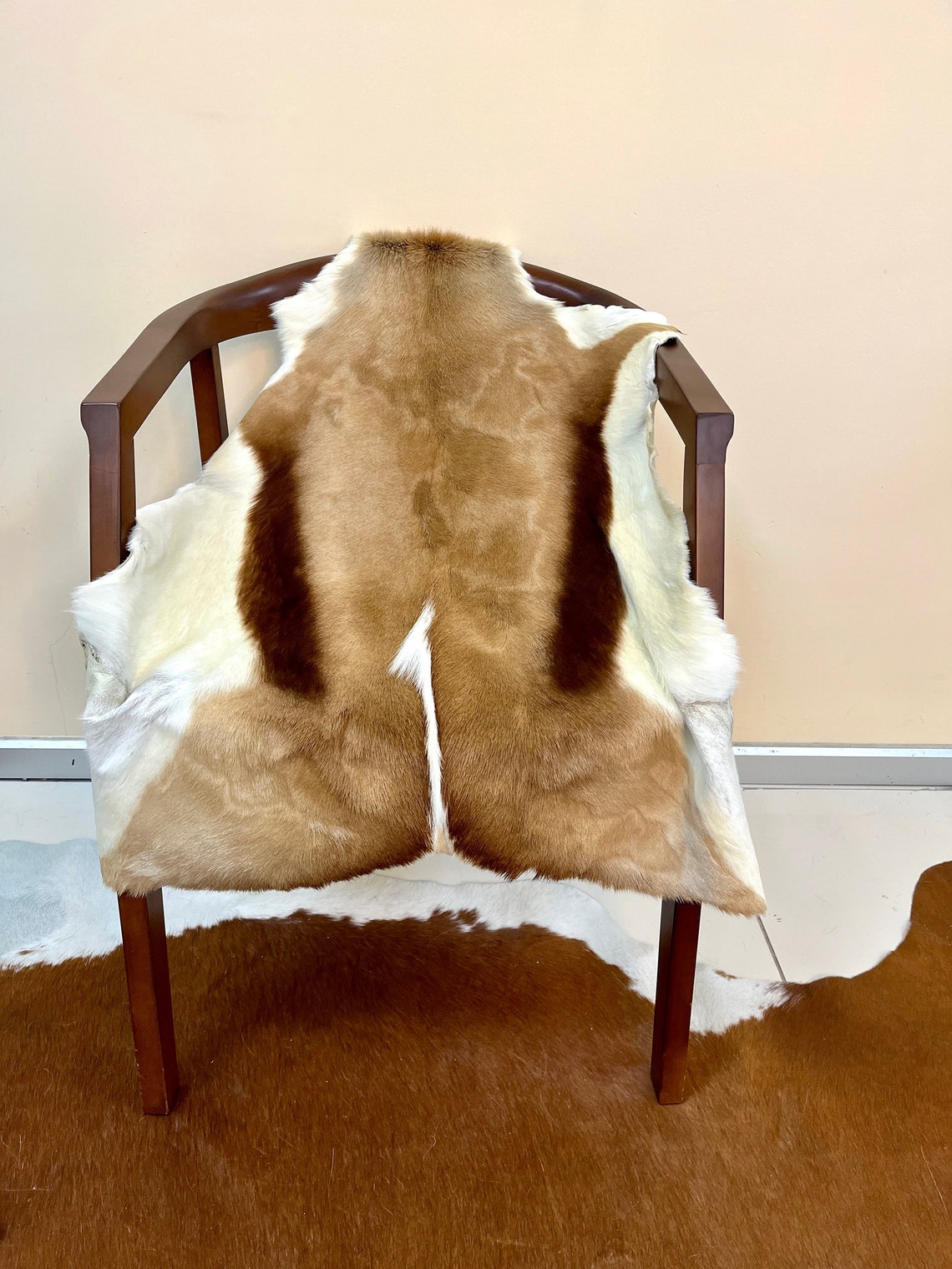 Real Deer Skin Throws Genuine Leather Deer Pelt Deer Fur Natural Color ...