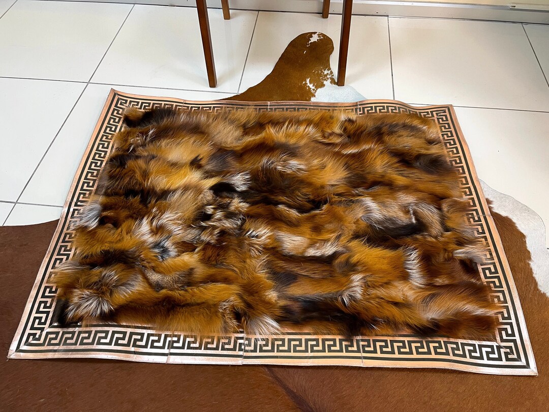 Real Canada Red Fox Rug Natural Color Red Fox Rug Luxury Fur - Etsy