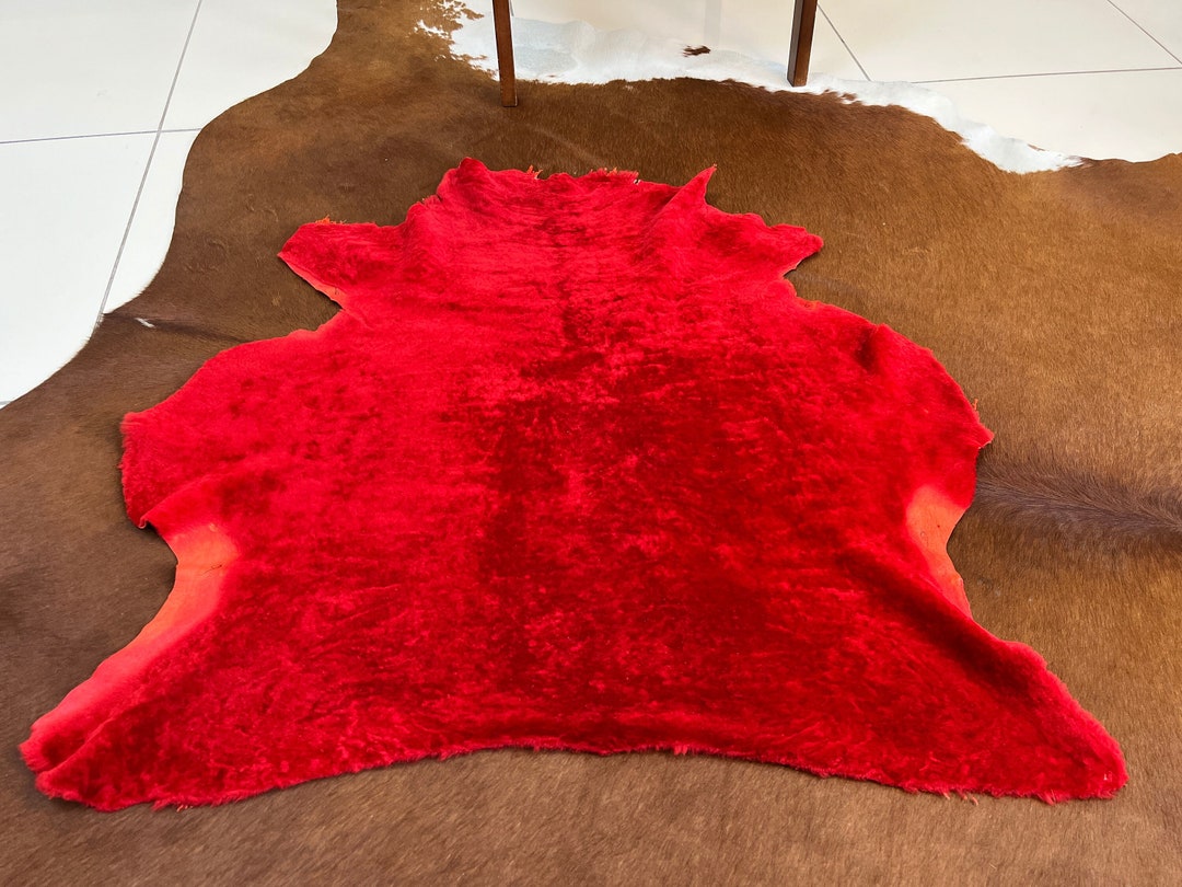 Red Sheepskin Astrakhan Red Shearling Genuine Sheepskin Bright Ferrari ...