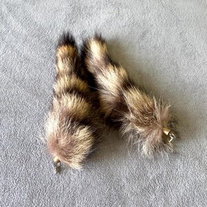 Raccoon Tail, Real American Raccoon Tail, Fur Keyring, Natural Animal ...