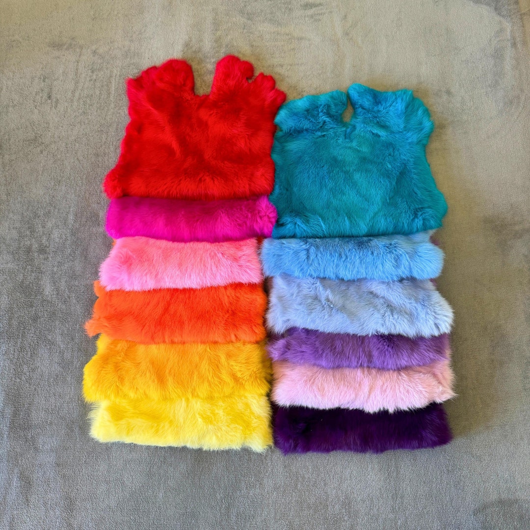 Genuine Rabbit Furs, Rare Fur Color Options, 11 Different Rabbit Fur ...