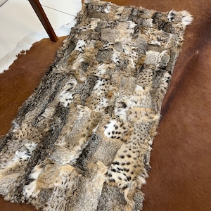 Genuine Lynx Pelt Throw , Real Lynx Pelt Throw Rugs , Home Decor ...