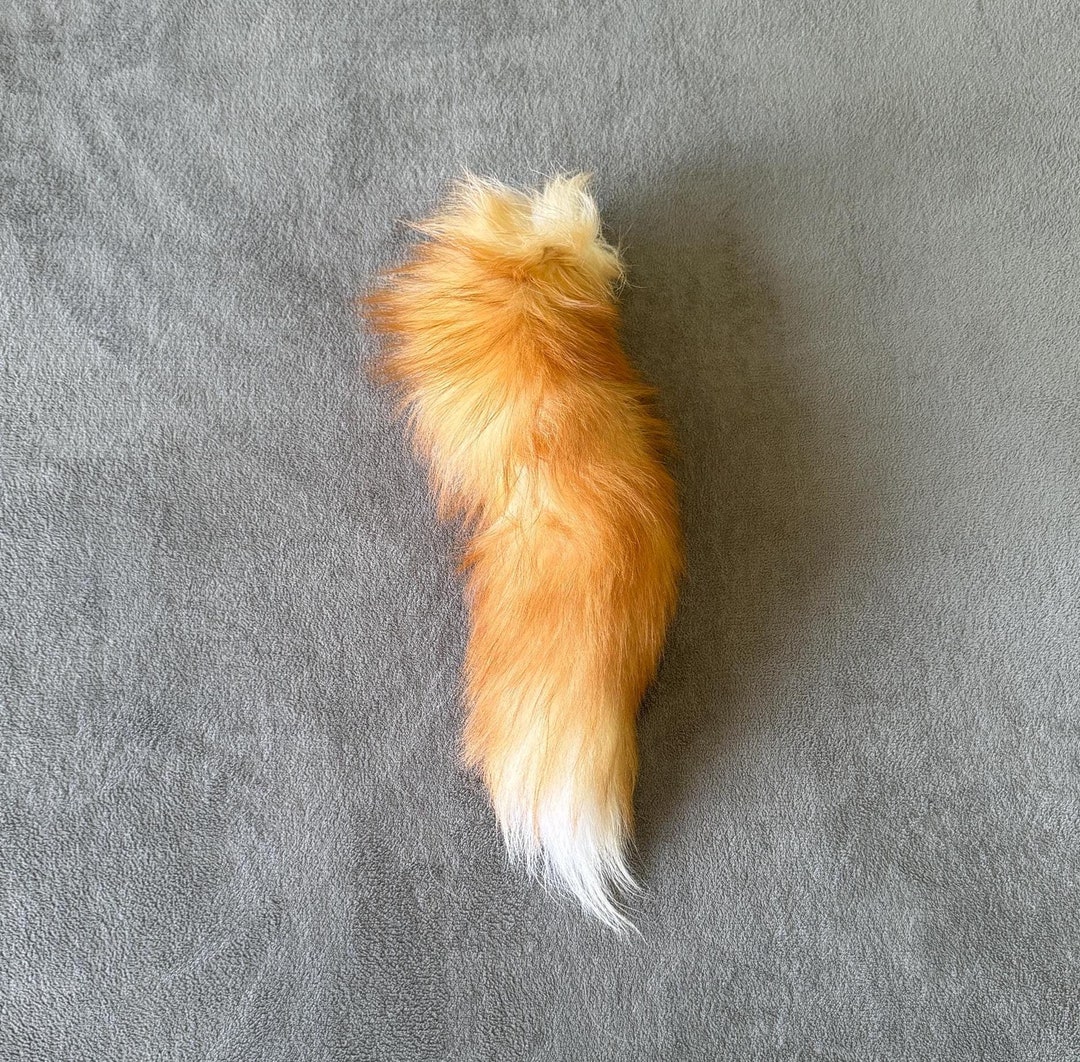 Golden Yellow Fox Tail, Fluffy Fox Tail, Fur Keyring, Genuine Fox Tail, Accessory Tail, Tails ...