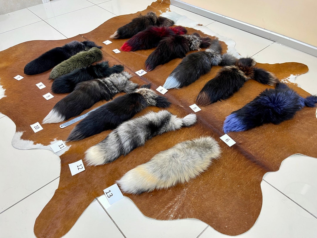 Real Fox Tail , Large Size , Very Fluffy and Soft Fox Tail , Long Hairy ...