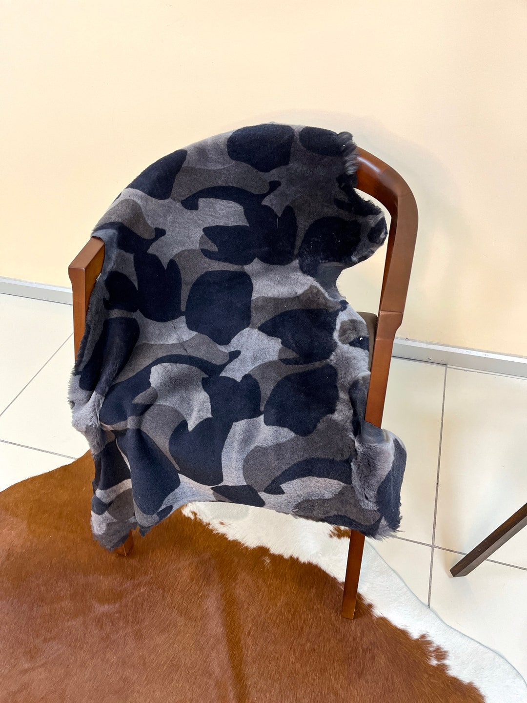 100% Genuine Sheepskin Shearling Fur Upholstery Thick Chunky Hide Seat ...