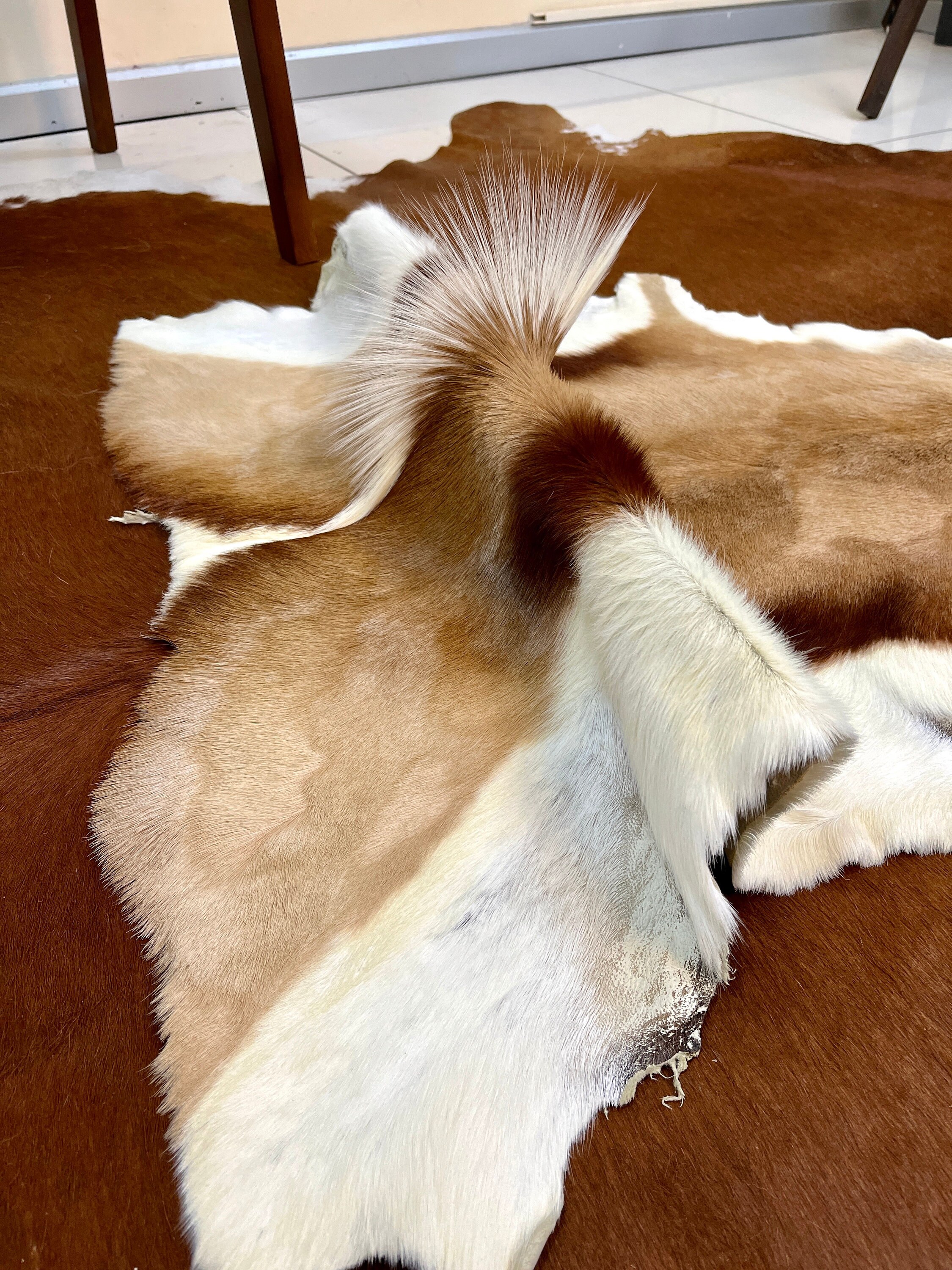 Real Deer Skin Throws Genuine Leather Deer Pelt Deer Fur Natural Color ...