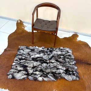 Silver Fox Hide Rugs , Silver Fox Fur Throw , Genuine Silver Fox , Real ...