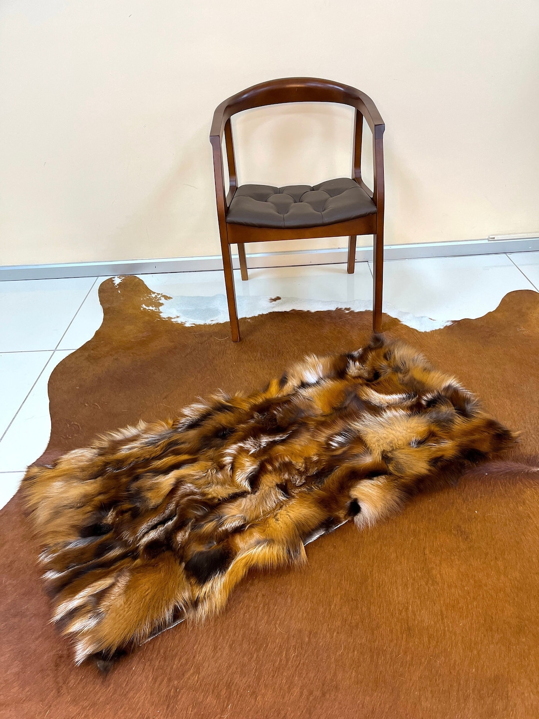Luxury Real Red Fox Throw, Red Fox Fur Blanket, Fox Fur Blanket ...