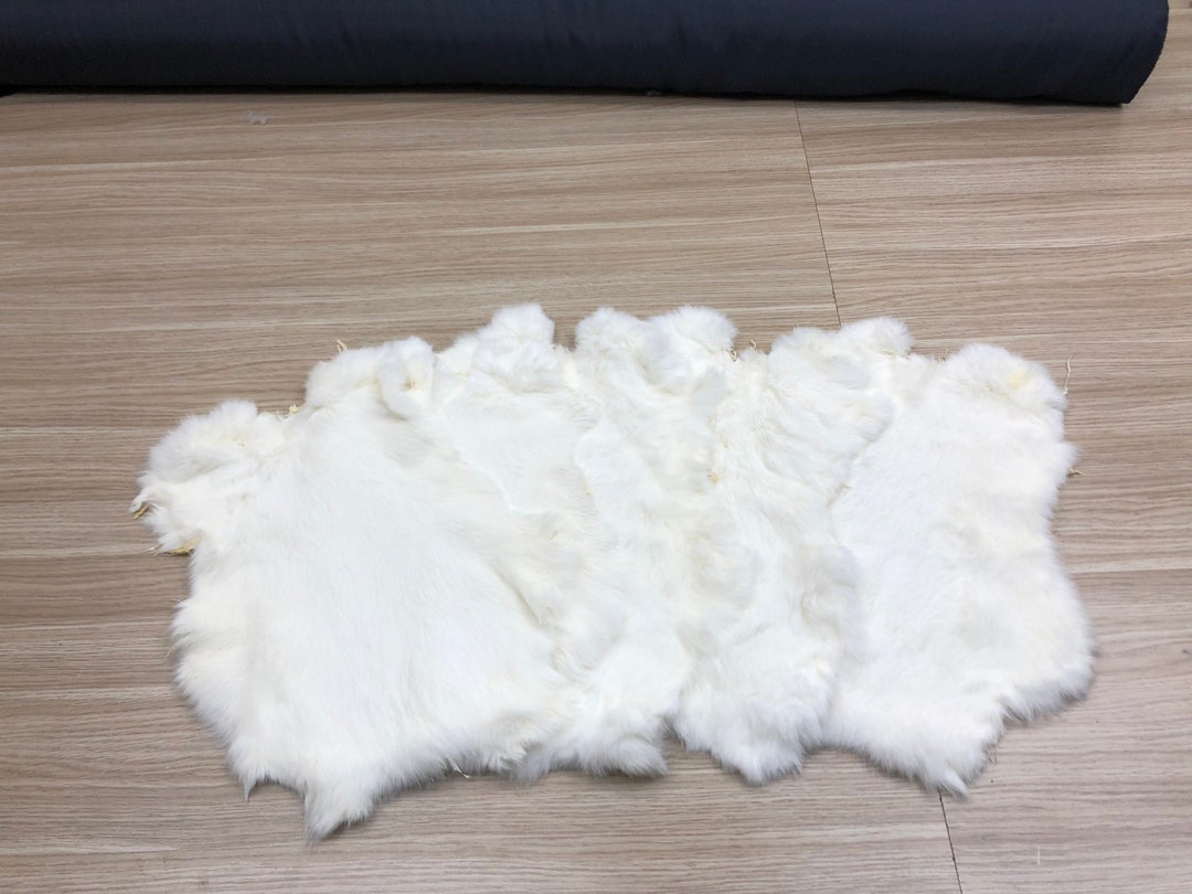 White Rabbit Pelt , Natural White Rabbit Pelt , Amazingly Fluffy High ...